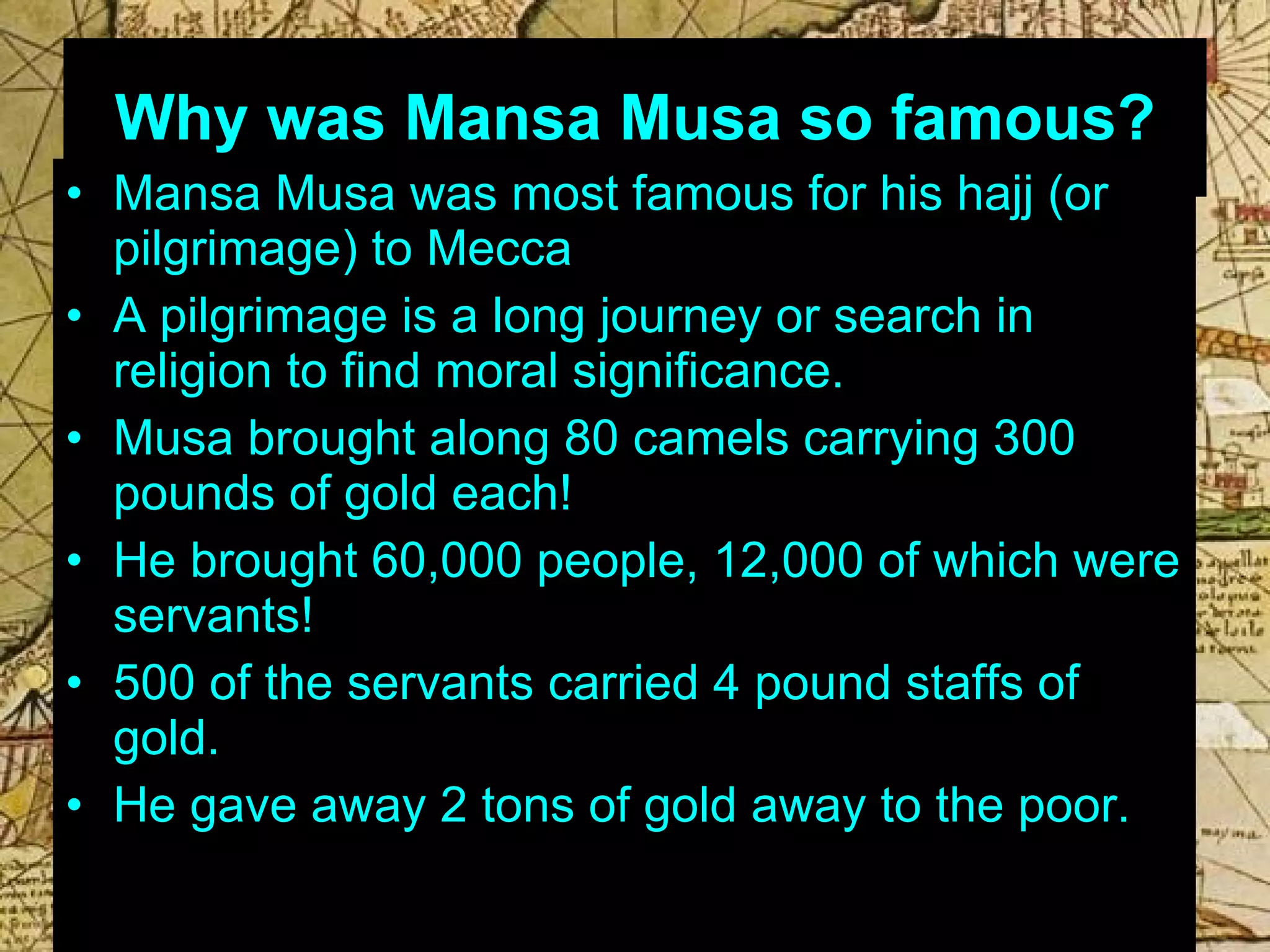 Mansa Musa, Cm | PPT | Africa Travel | Travel Locations