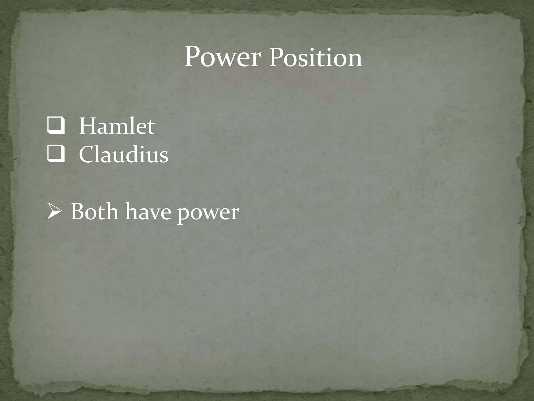 Hamlet: Power politics | PPTX