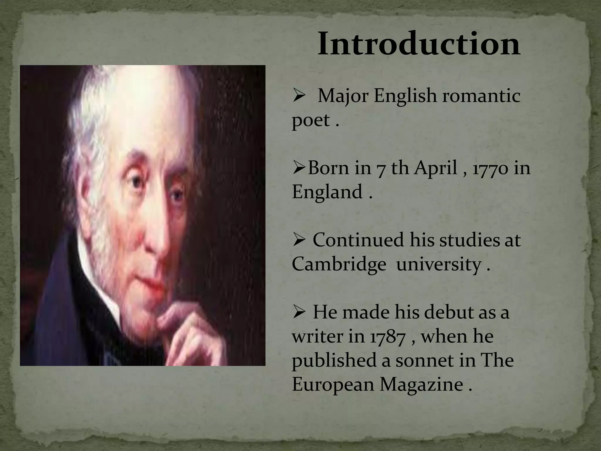 wordsworth as a nature poet | PPTX | Poetry | Books and Literature