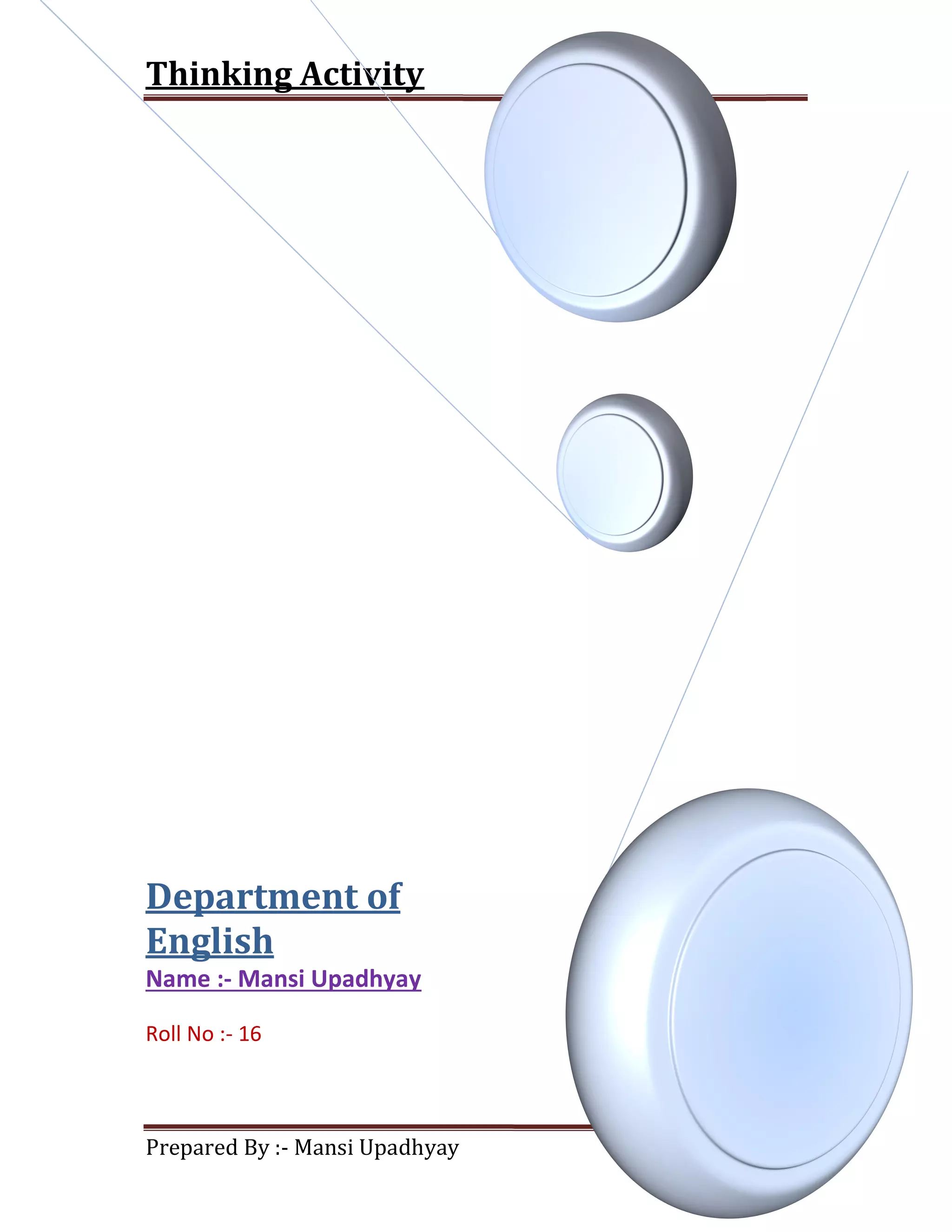 thinking activity pdf | PDF