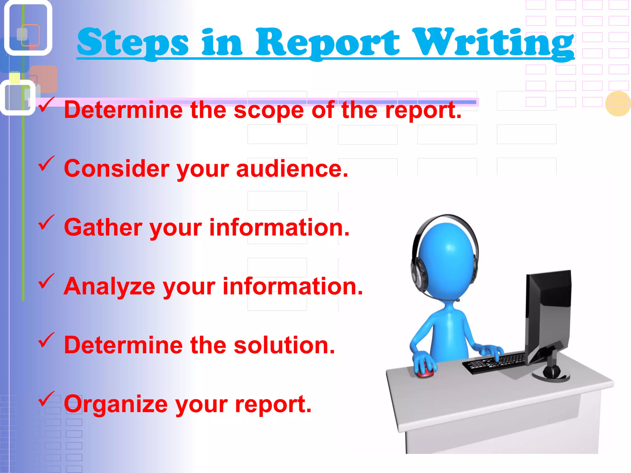BUSINESS REPORT WRITING | PPT