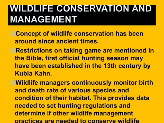 Forest and wildlife management | PPT