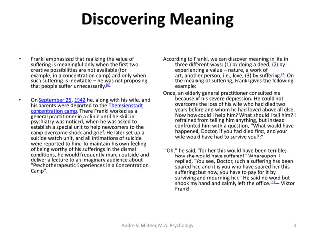 Man’S Search For Meaning | PPTX