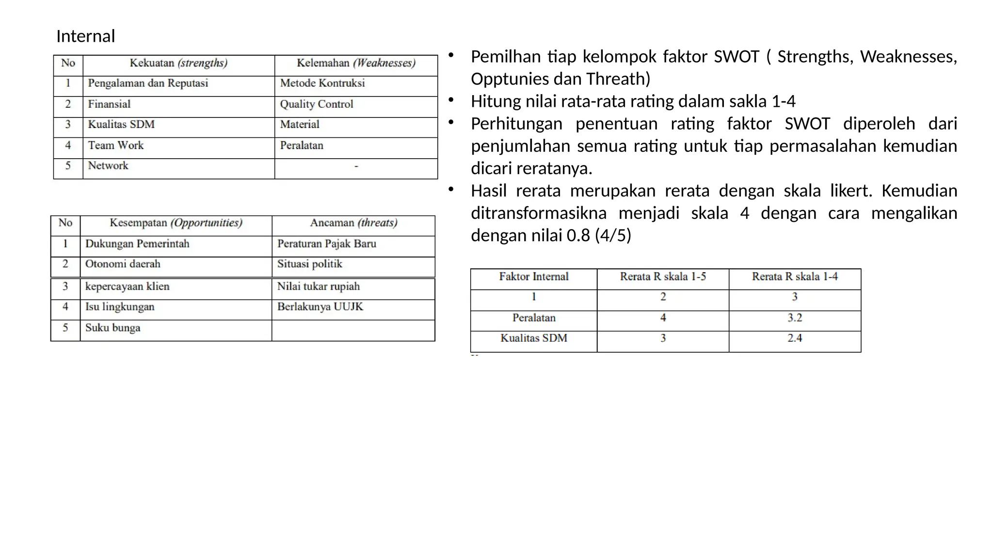 Matriks IFE (Internal Factor Evaluation) | PPTX