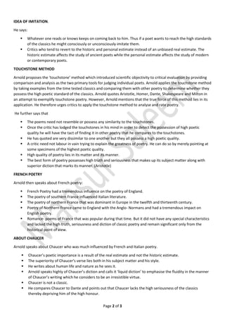 A Study of Poetry | Critical Essay by Matthew Arnold | PDF