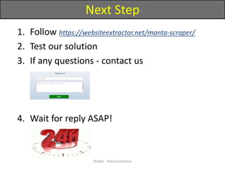 Manta extractor | PPT