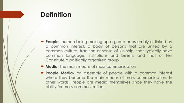 MANTAGBO - PEOPLE MEDIA. MIL PRES . pptx | PPT