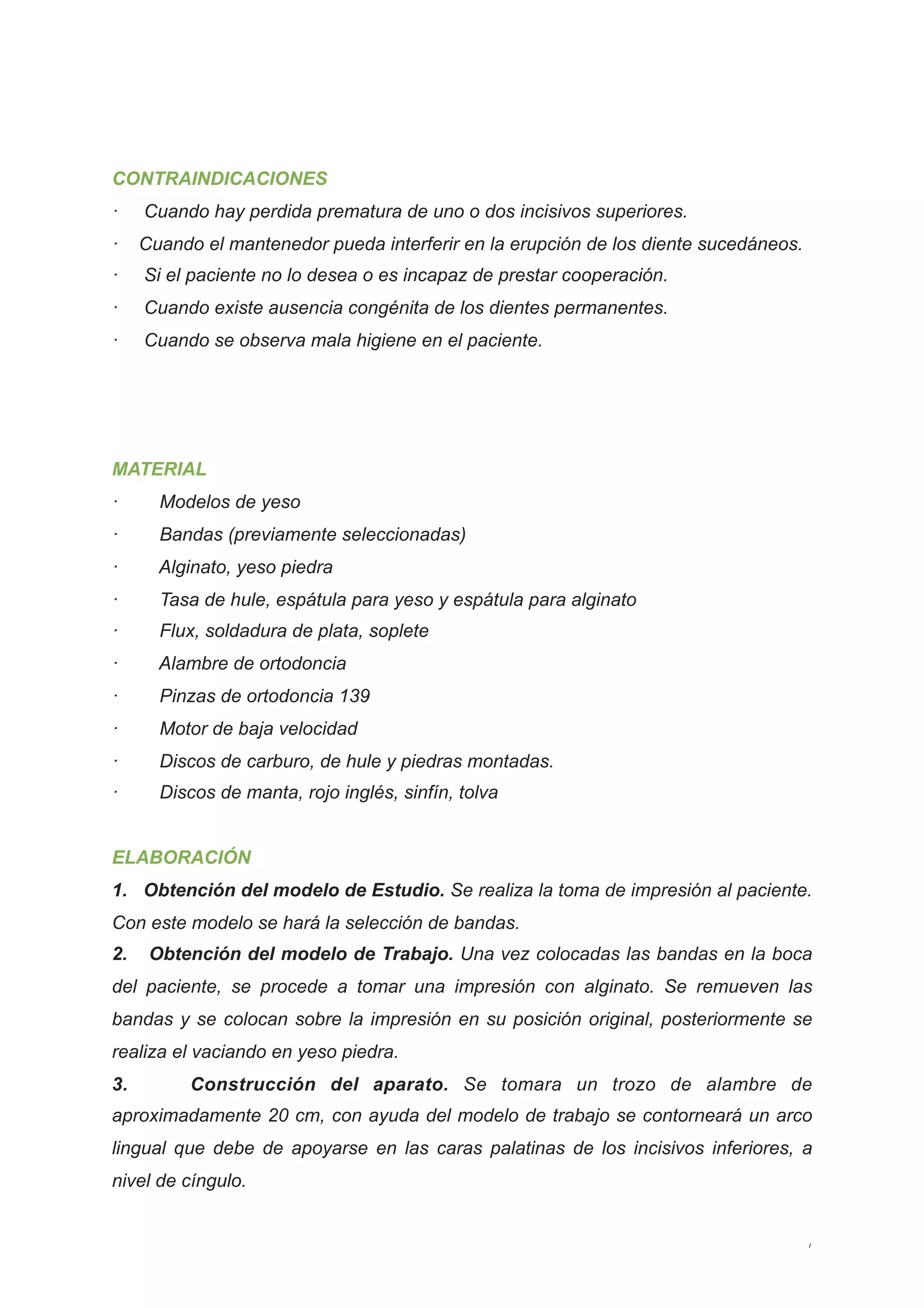 Mantenedores de Espacio odontopediatria | PDF