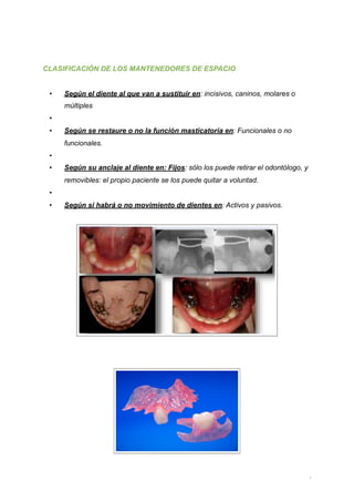 Mantenedores de Espacio odontopediatria | PDF