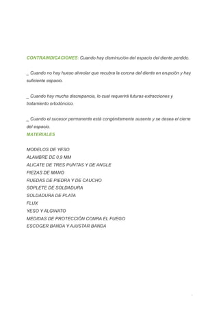 Mantenedores de Espacio odontopediatria | PDF