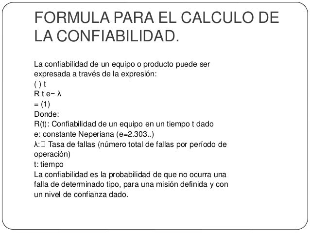 Mantenimiento confiabilidad