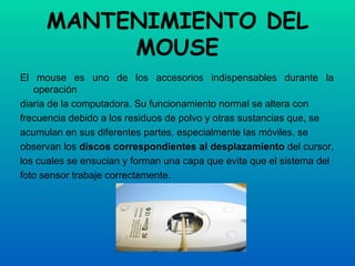 Mantenimiento preventivo de teclado y mouse | PPT | Computer ...