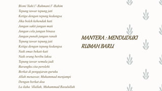 Mantera menduduki rumah baru | PPTX