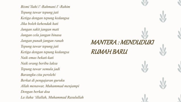 Mantera menduduki rumah baru | PPTX