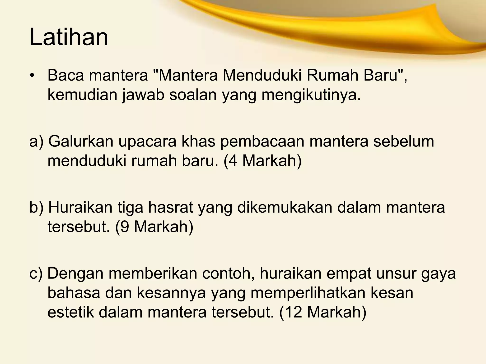 Mantera msuk rumah baru | PPT