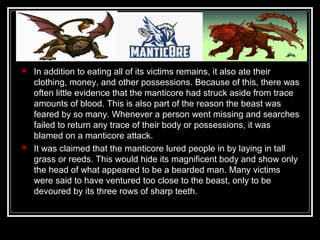 Manticore | PPT | Large Animals | Pets