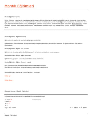 Mantik egitimleri | PDF