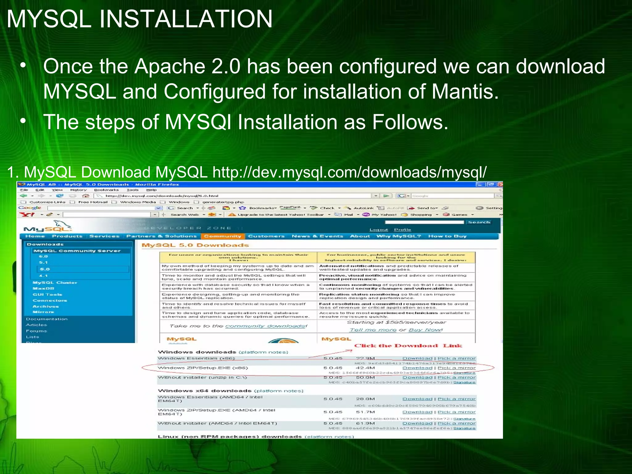 Mantis Installation for Windows Box | PPT