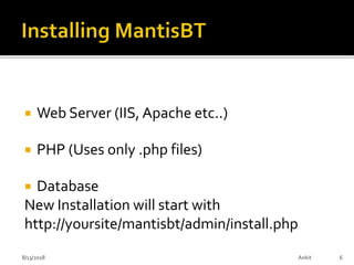 Setting up MantisBT | PPT