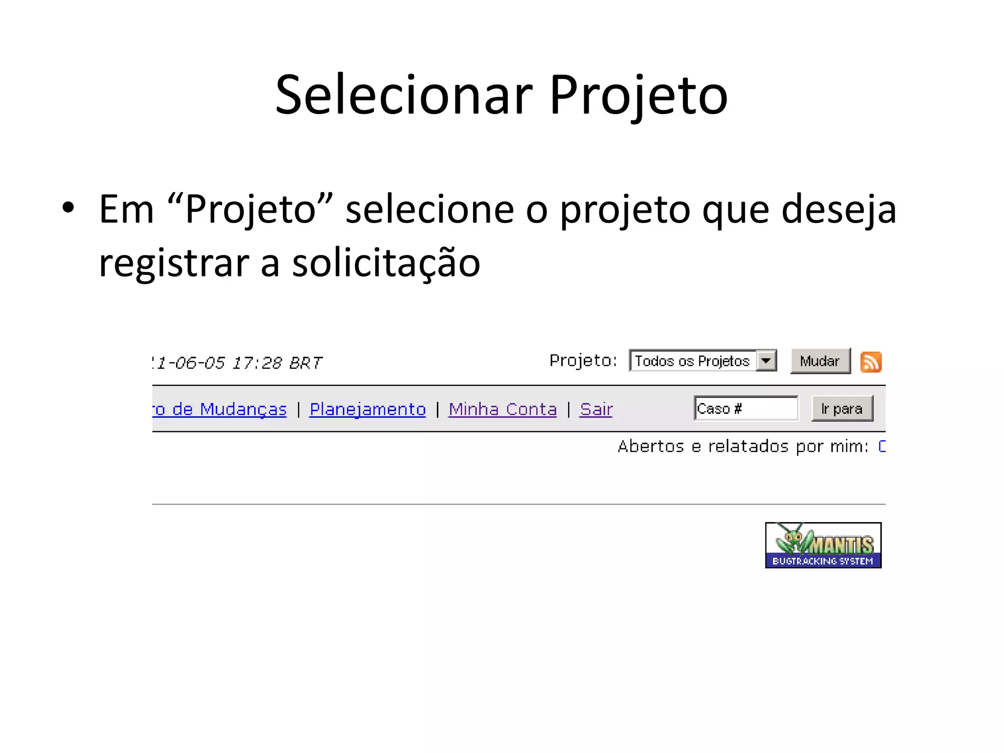 Mantis bug tracker - Tutorial básico - Relatar caso | PDF | Technology & Computing