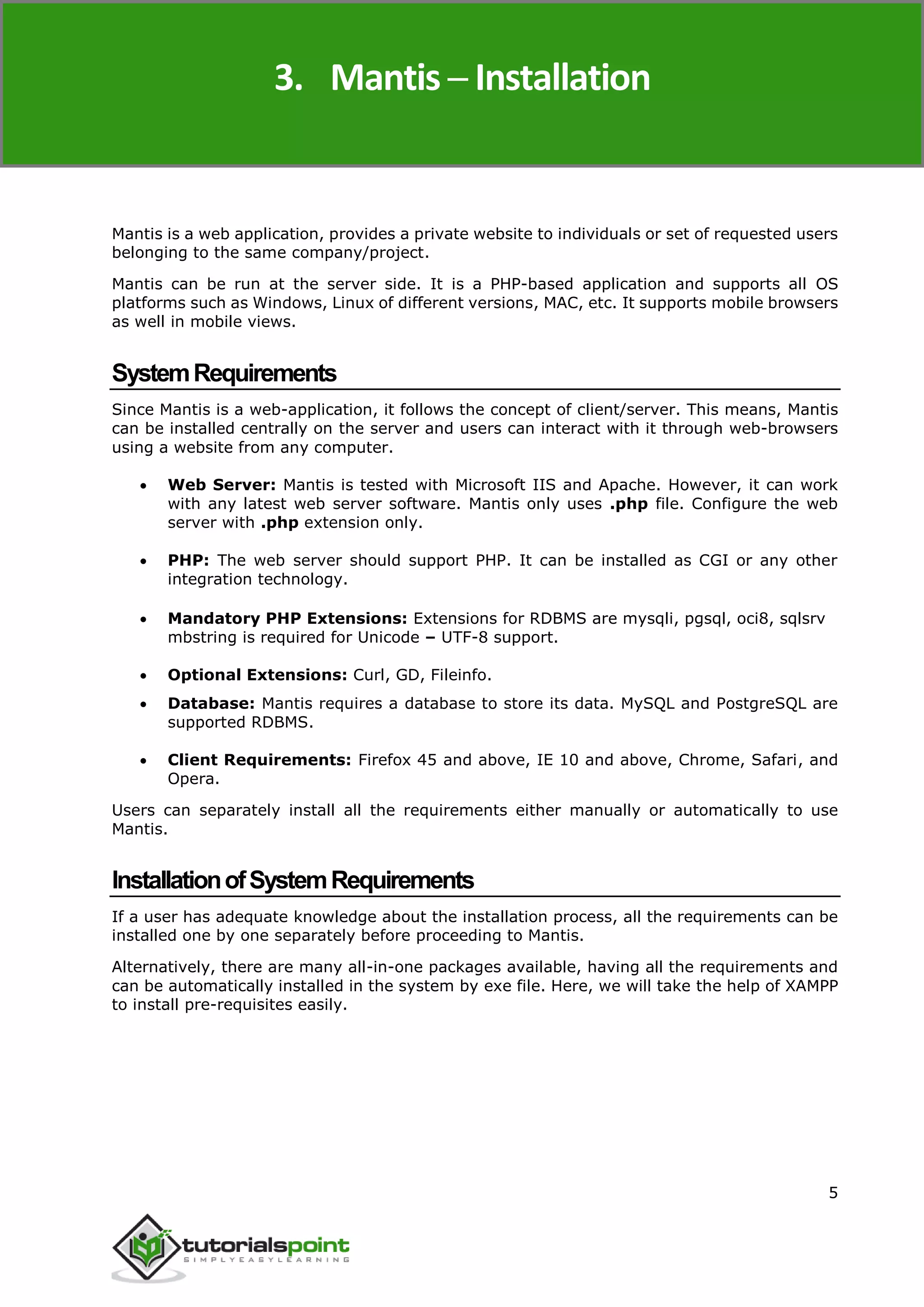 Mantis tutorial | PDF