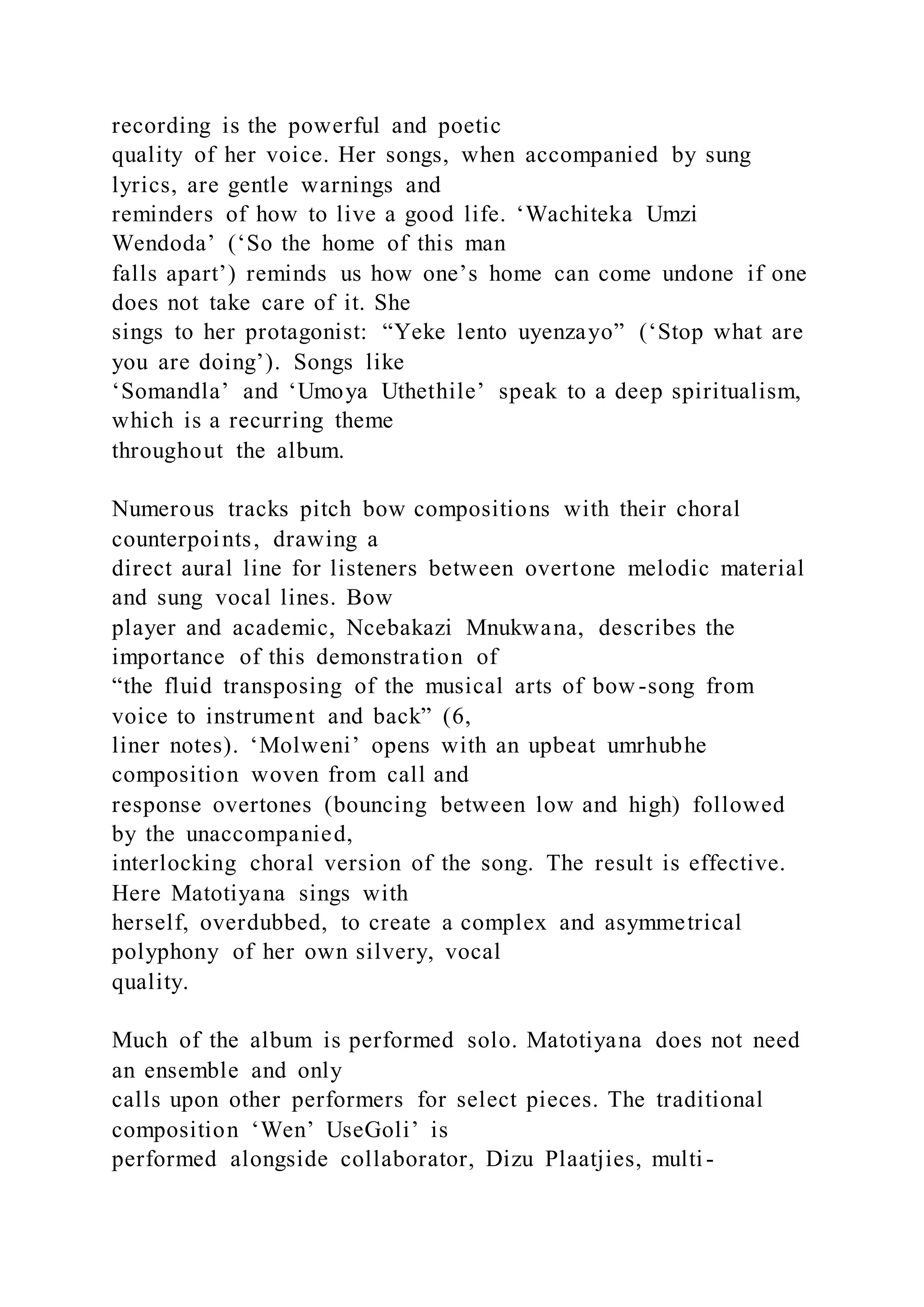 Mantombi matotiyana songs of greeting, healing and heritage | DOCX