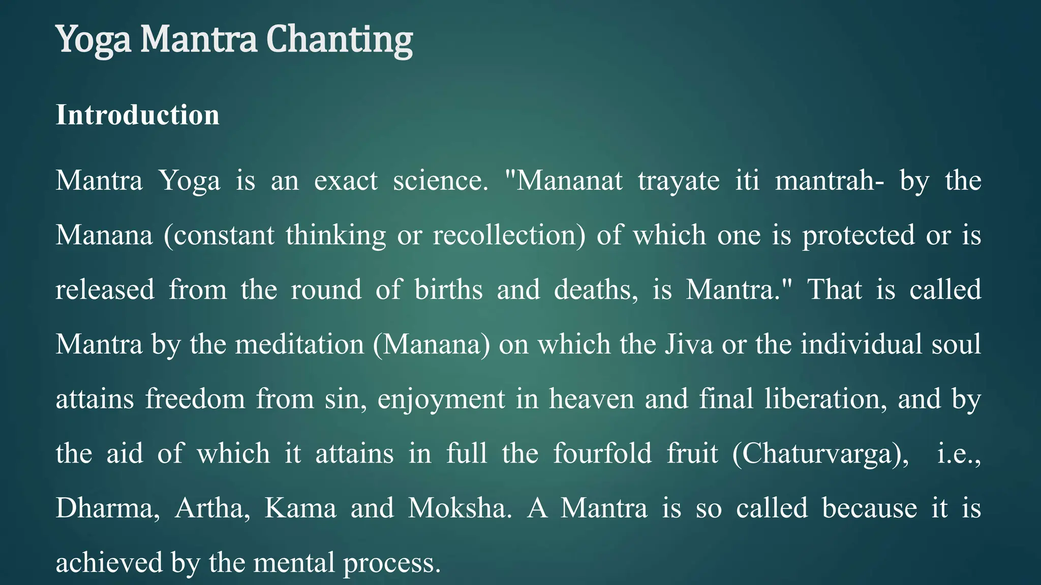 sanskrit yoga mantras chanting for yoga class | PPT