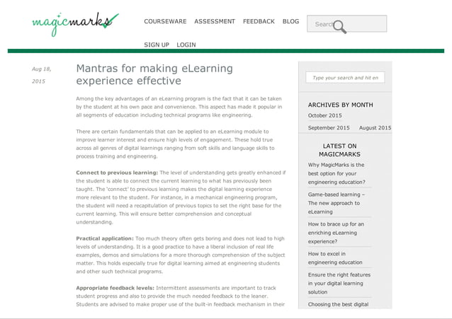 Mantras for making eLearning experience effective | PPT