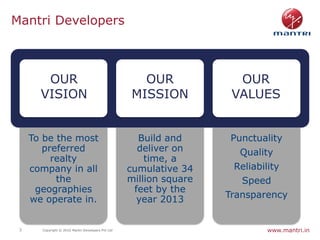 Mantri developers | PPT