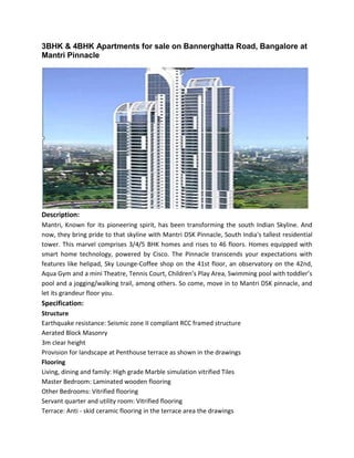 Mantri pinnacle | PDF