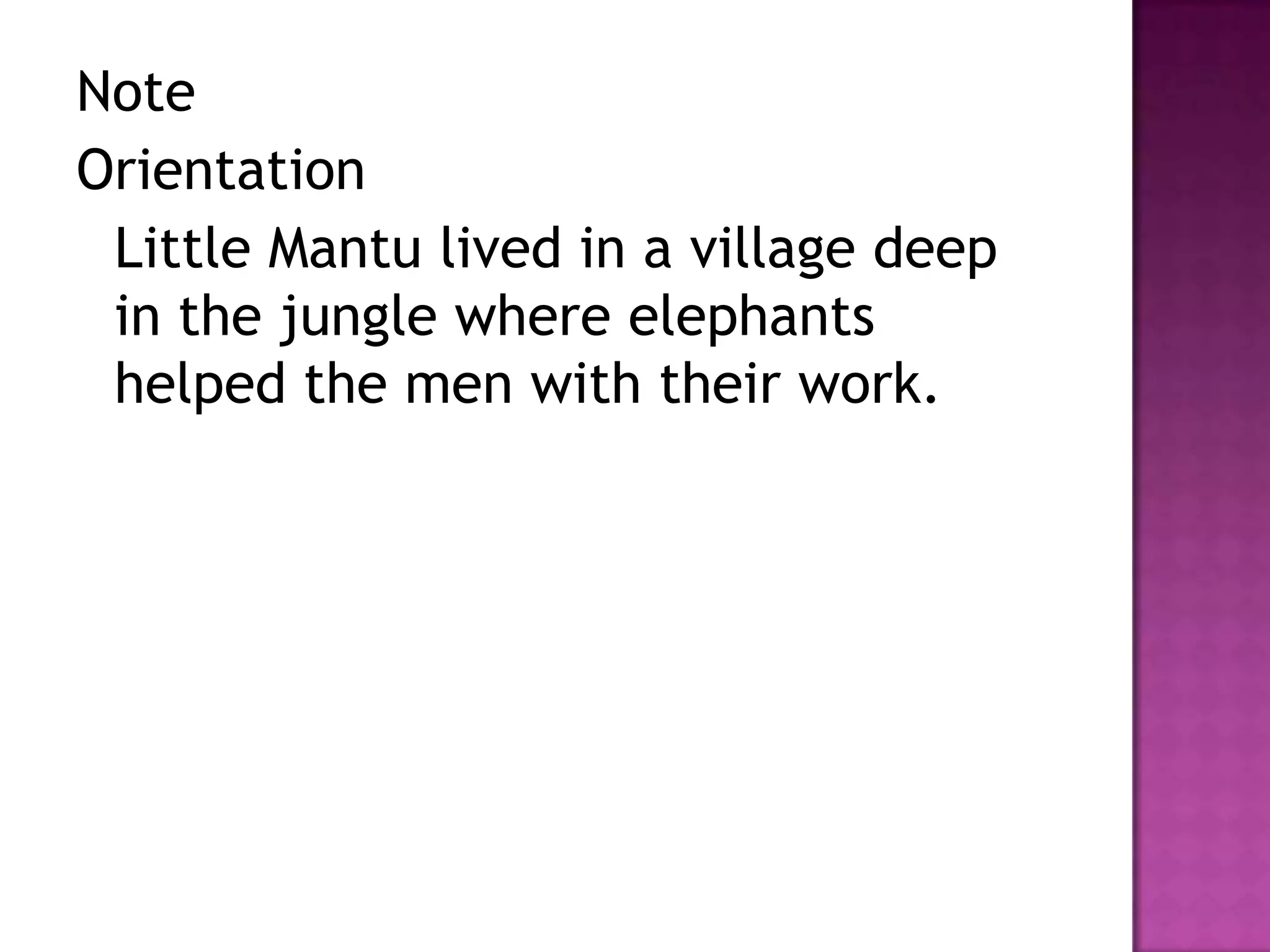 Mantu’s little elephant mirgawati | PPTX