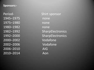 Project report on Manchester United football club... | PPTX