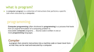 Programming Language Short Descriptions | PPT