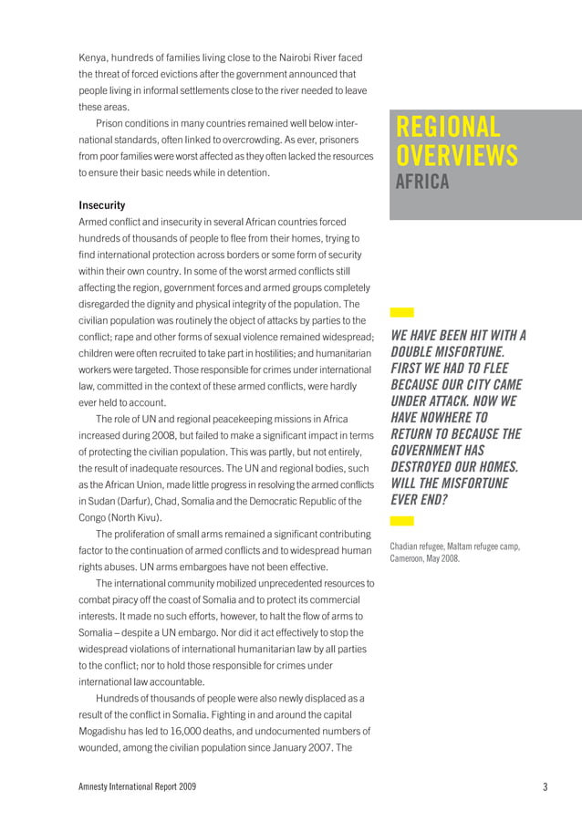 AMNESTY INTERNATIONAL REPORT 2009 | PDF