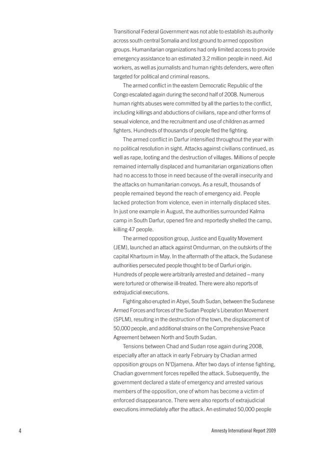AMNESTY INTERNATIONAL REPORT 2009 | PDF