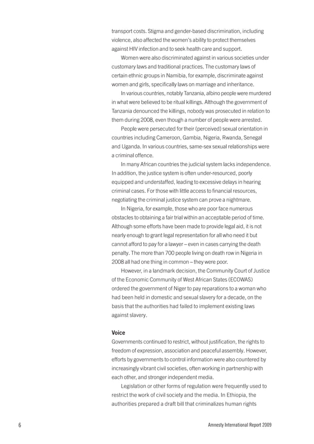 AMNESTY INTERNATIONAL REPORT 2009 | PDF