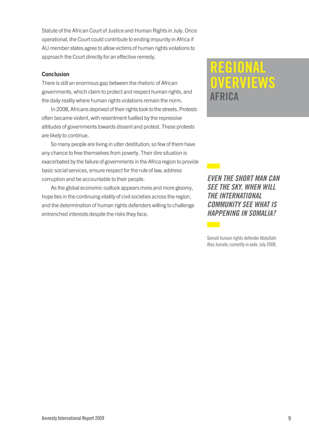 AMNESTY INTERNATIONAL REPORT 2009 | PDF