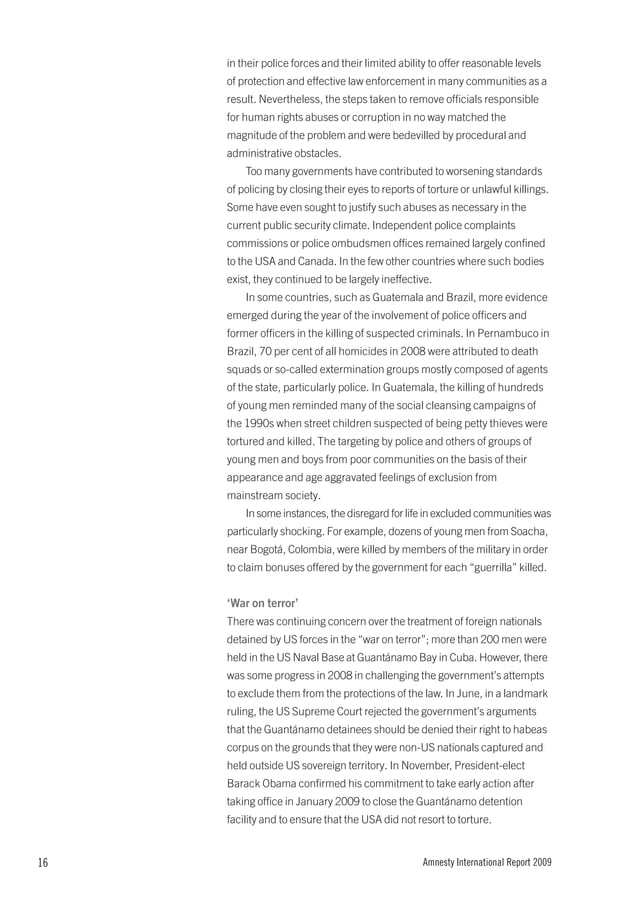 AMNESTY INTERNATIONAL REPORT 2009 | PDF
