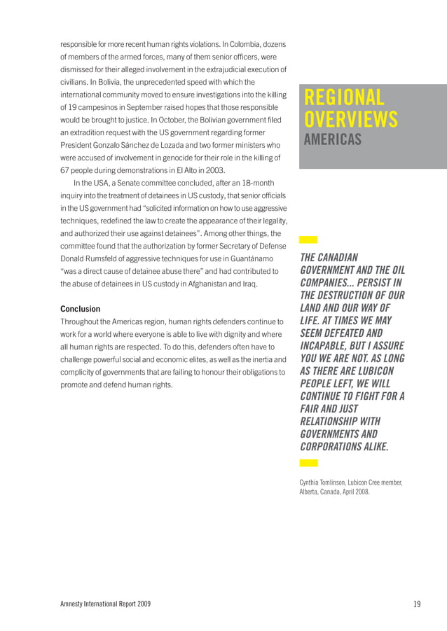 AMNESTY INTERNATIONAL REPORT 2009 | PDF