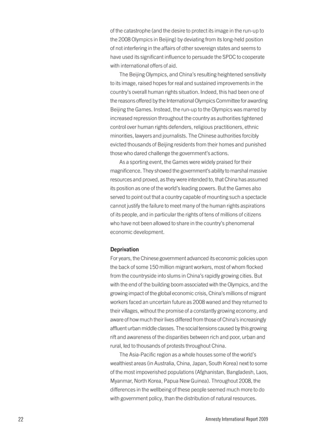 AMNESTY INTERNATIONAL REPORT 2009 | PDF