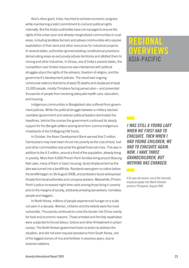 AMNESTY INTERNATIONAL REPORT 2009 | PDF