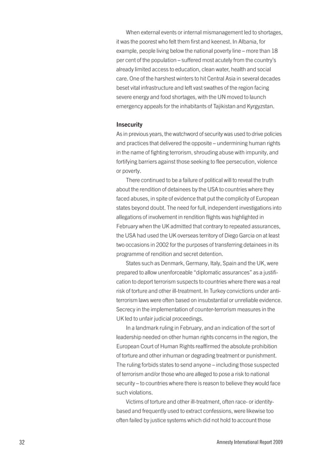 AMNESTY INTERNATIONAL REPORT 2009 | PDF