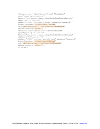 Manual de instalacion pentaho | PDF