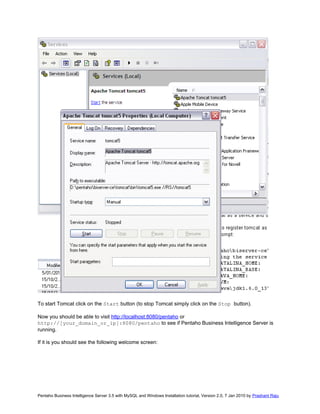 Manual de instalacion pentaho | PDF