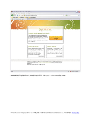 Manual de instalacion pentaho | PDF