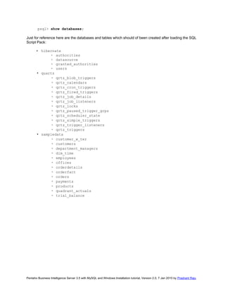 Manual de instalacion pentaho | PDF