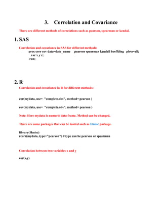 SAS and R Code for Basic Statistics | PDF