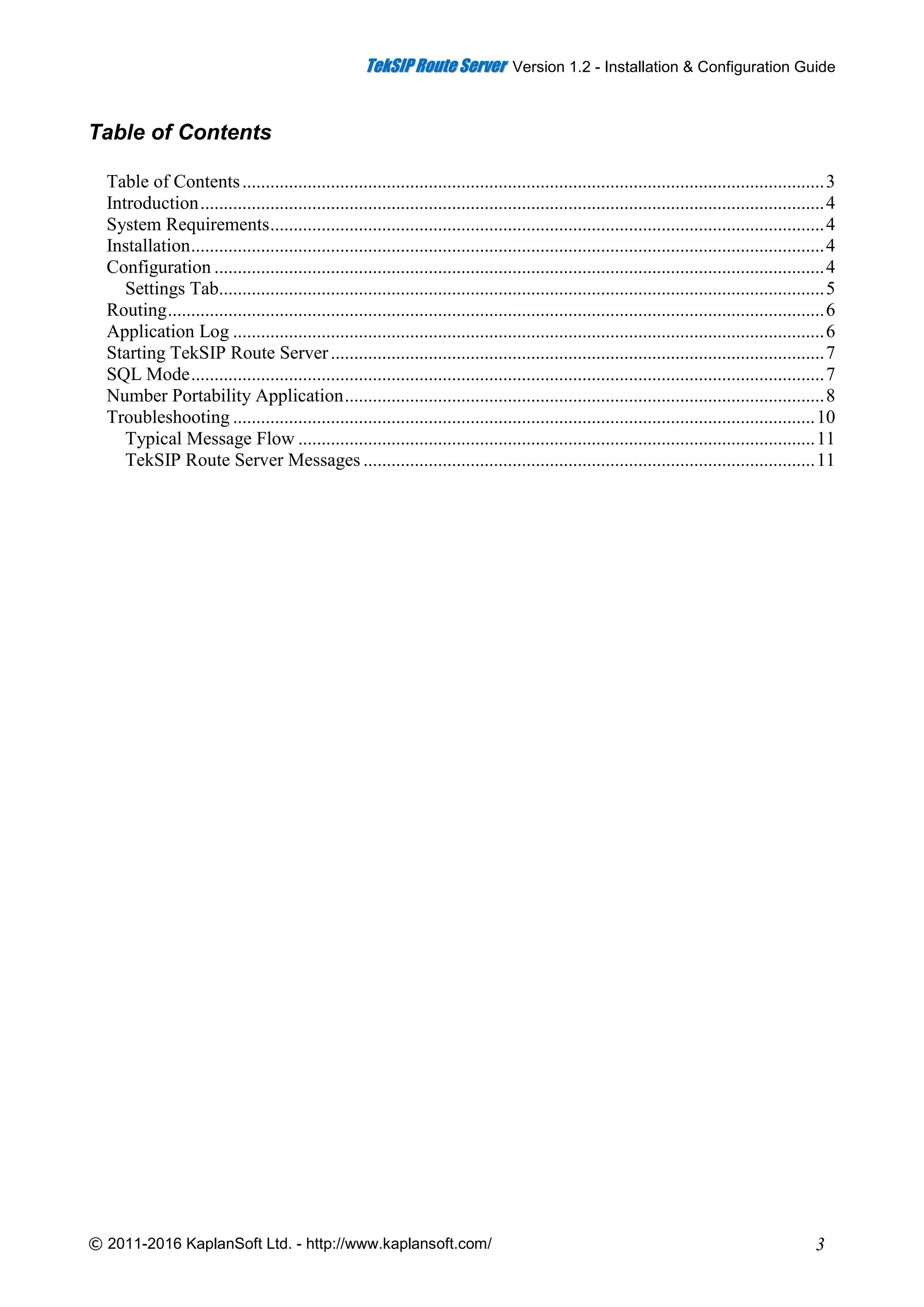 TekSIP Route Server Manual | PDF