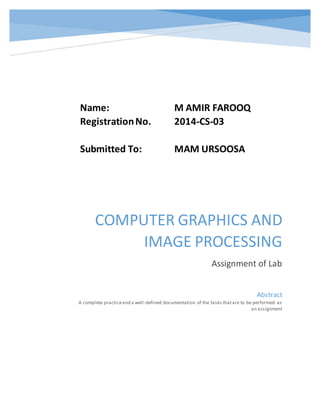 Manual of image processing lab | DOCX