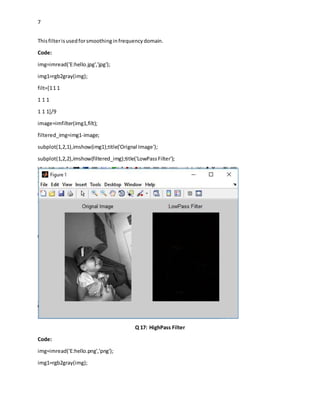 Manual of image processing lab | DOCX